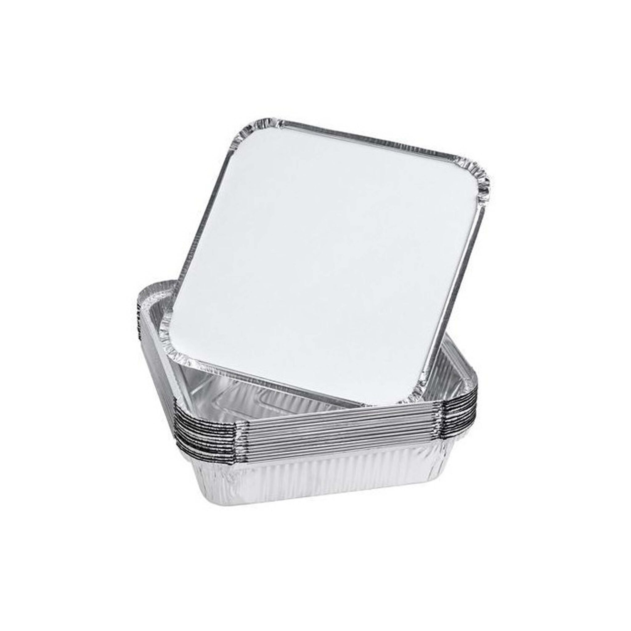 ALUMINIUM CATERING TRAY LARGE + LID 2365ml 248x248mm - Hasmart