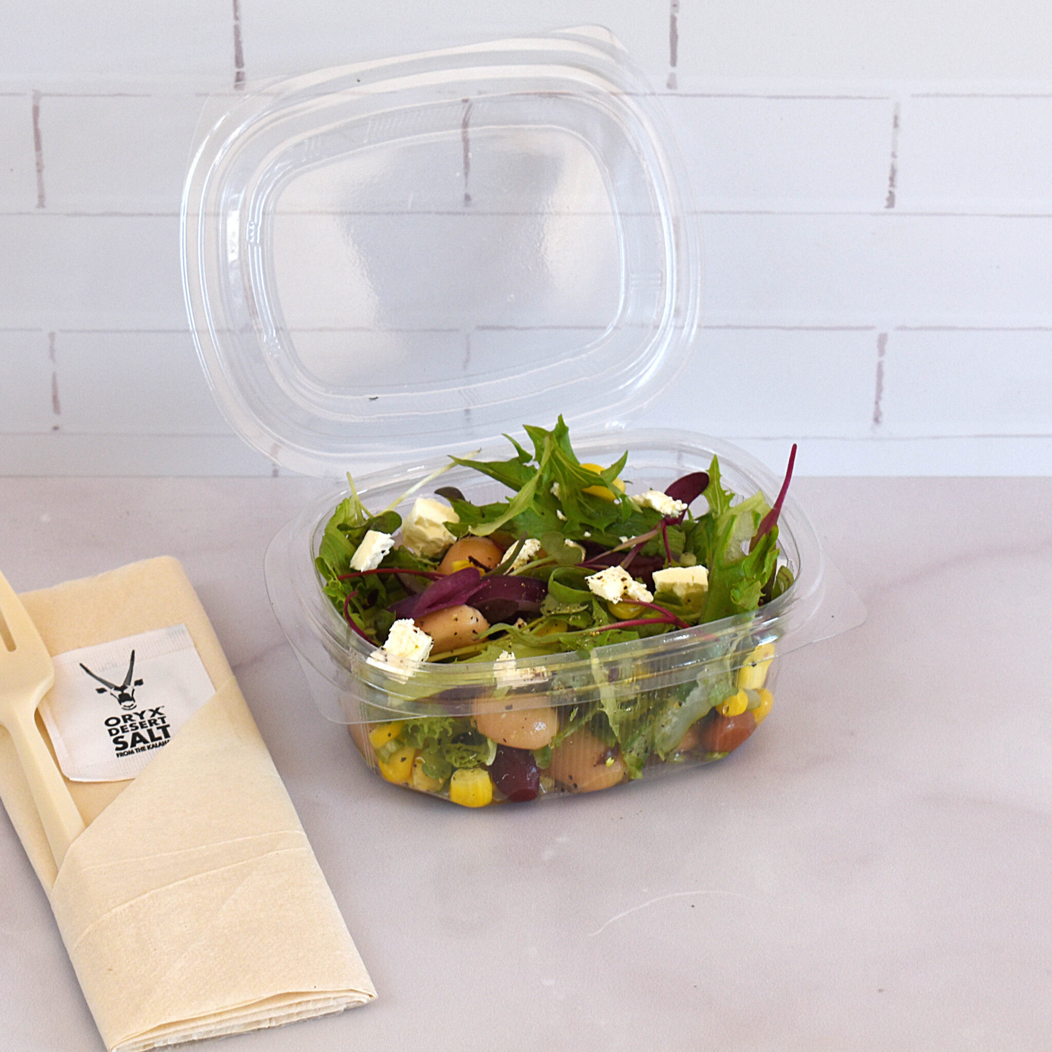 CLEAR TUB WITH CLAMSHELL LID RECT. 250ml (T309) - Hasmart