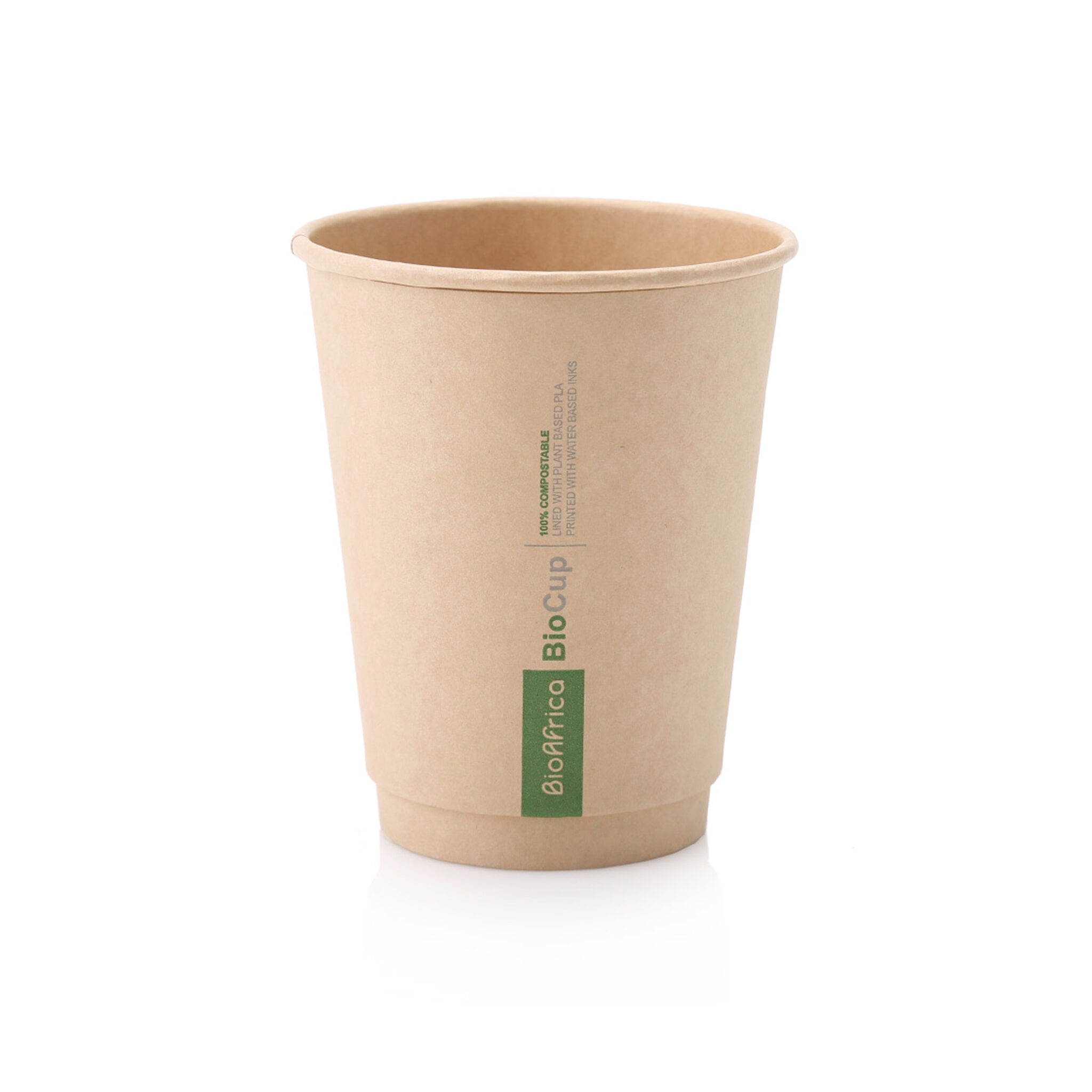 BIOAFRICA DOUBLE WALL COMPOSTABLE BIOCUP 250ml KRAFT (1x25) - Hasmart