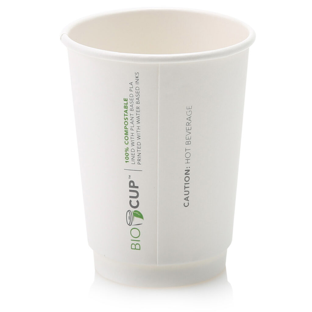 BIOAFRICA DOUBLE WALL COMPOSTABLE BIOCUP 350ml WHITE (1x25) - Hasmart