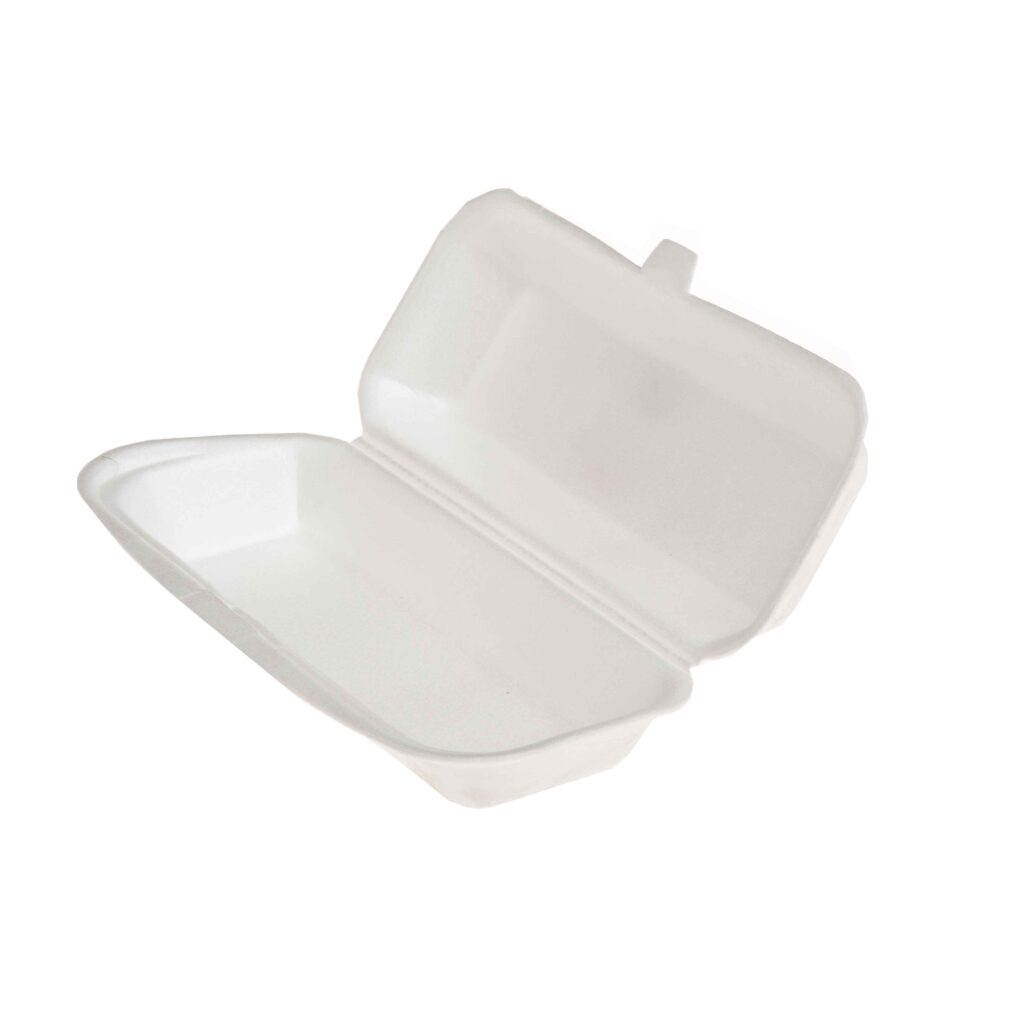 FOAM TAKE-AWAY BOX #20 WHITE 216x129x59mm - Hasmart