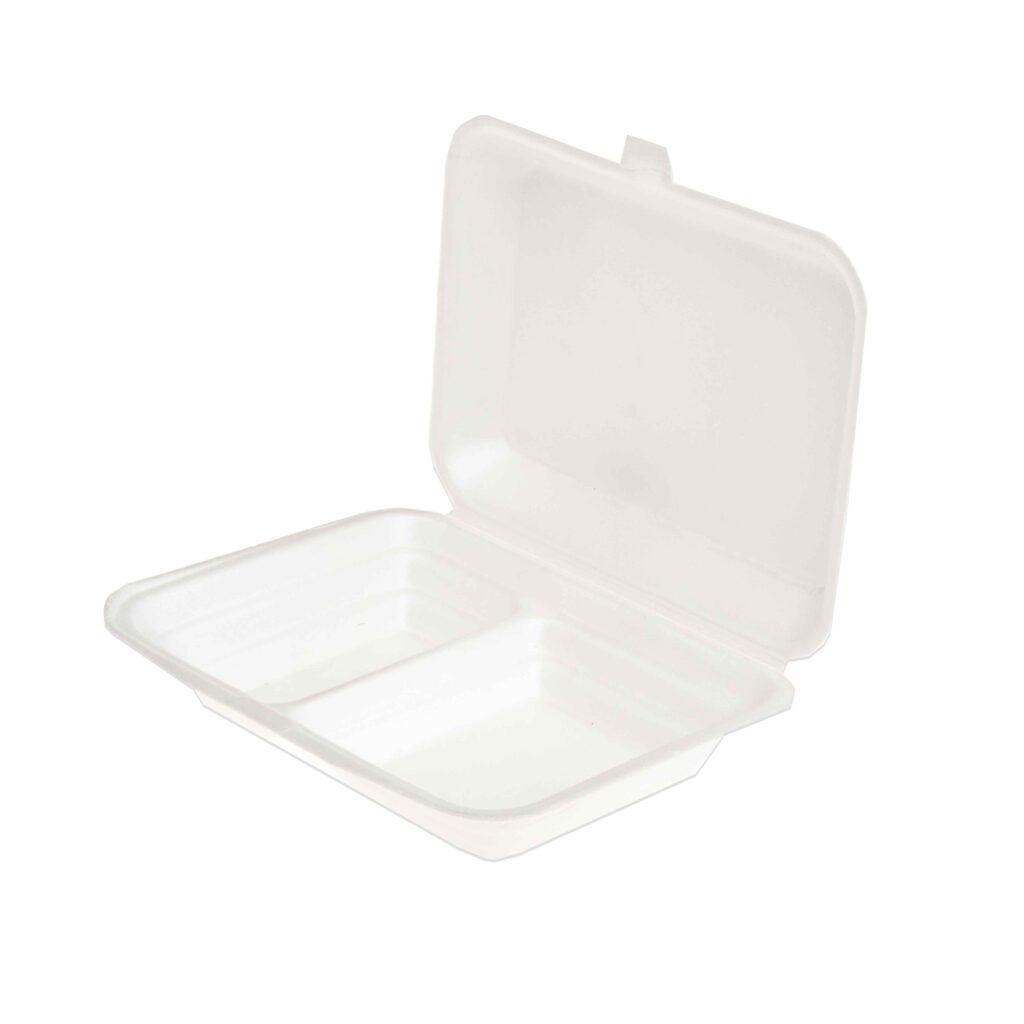 FOAM TAKE-AWAY BOX #30 WHITE 1 DIVISION 210x164x74mm - Hasmart