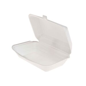 FOAM TAKE-AWAY BOX #41 WHITE 260x165x80mm - Hasmart