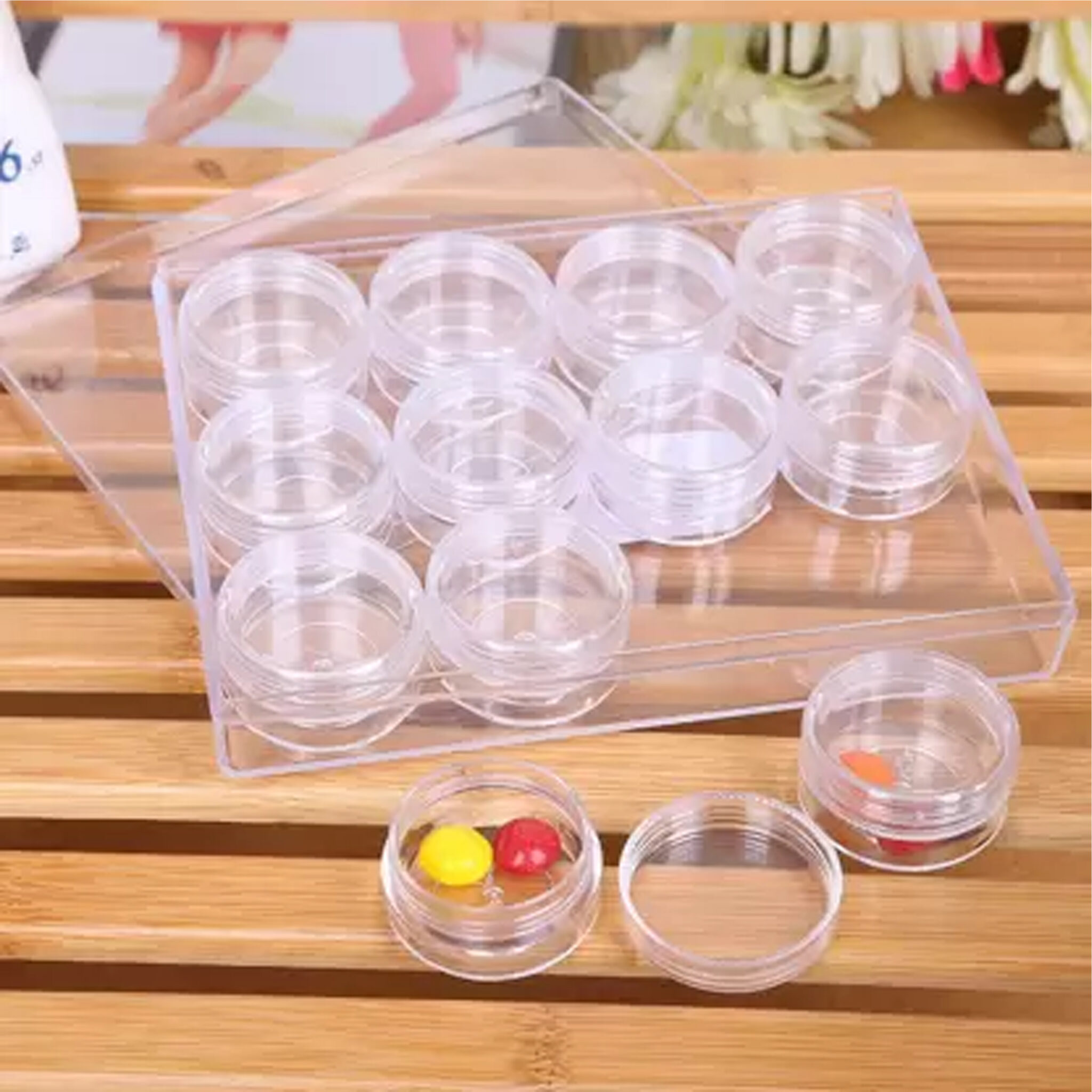 H-SELECT ACRYLIC COSMETIC JAR IN TRAY 5ml (1x12) - Hasmart