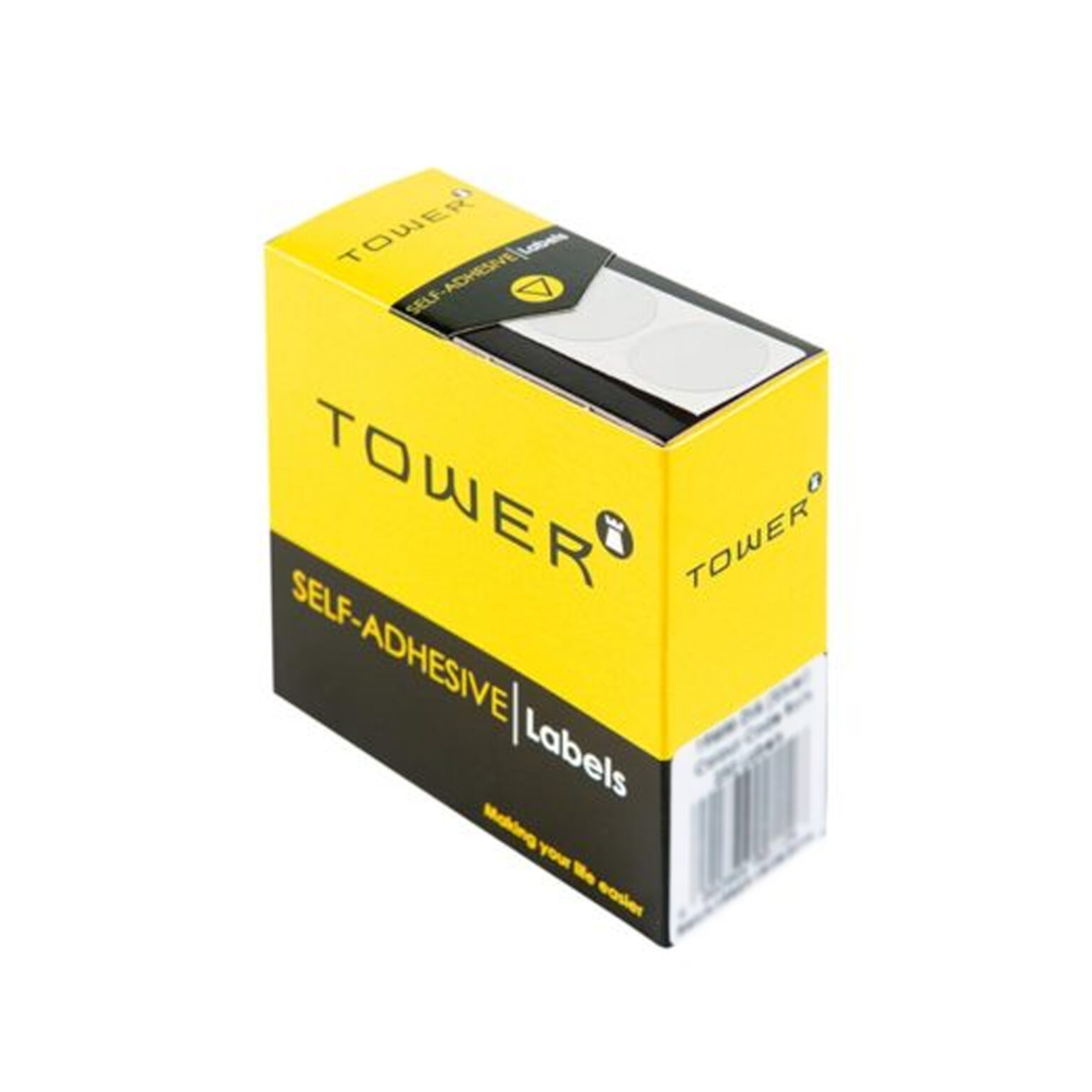 TOWER SELF ADHESIVE ROUND WHITE LABELS 19mm (630 LABELS) - Hasmart