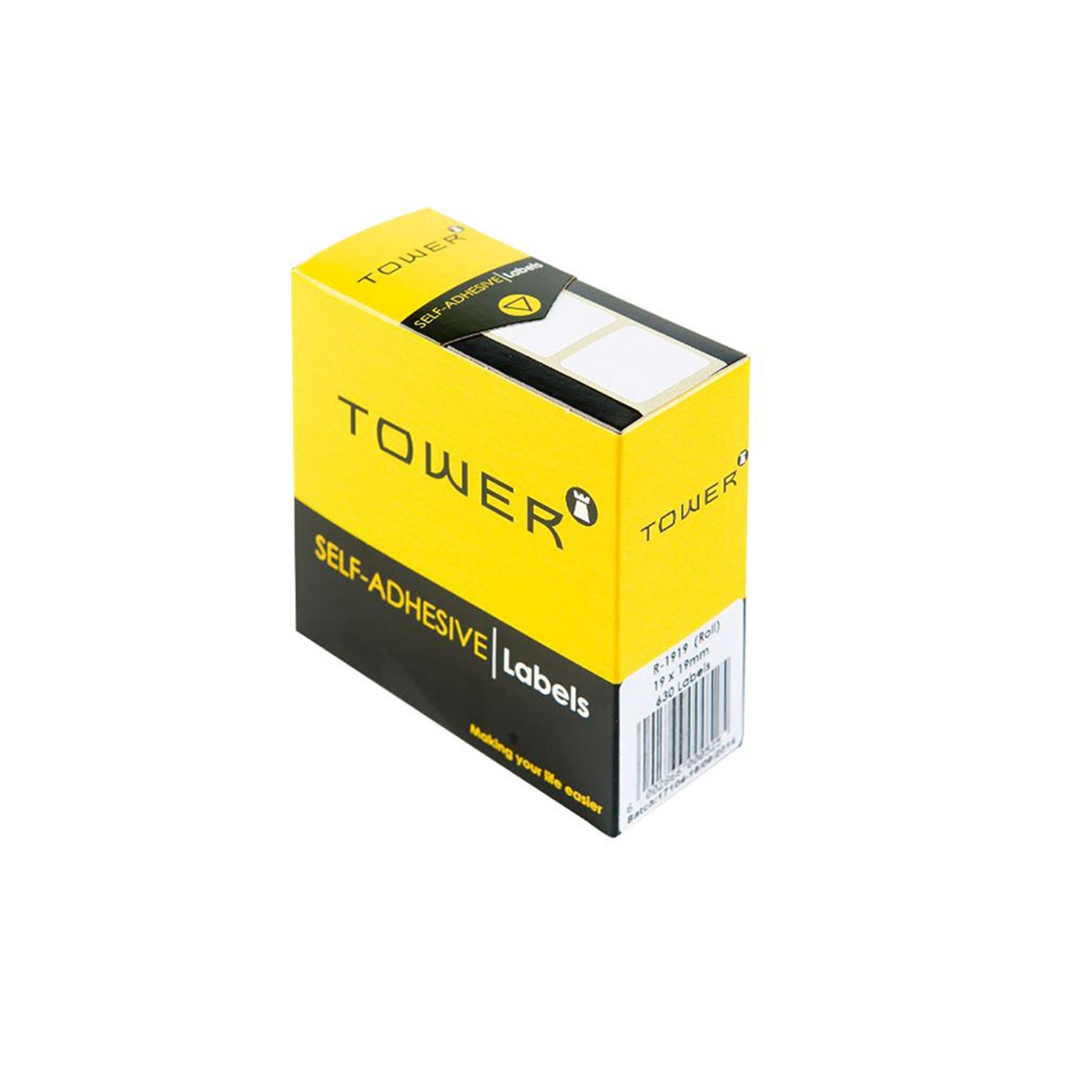 TOWER SELF ADHESIVE WHITE LABELS 19x19mm (630 LABELS) - Hasmart