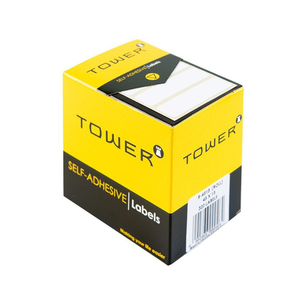 TOWER SELF ADHESIVE WHITE LABELS 45x13mm (320 LABELS) - Hasmart