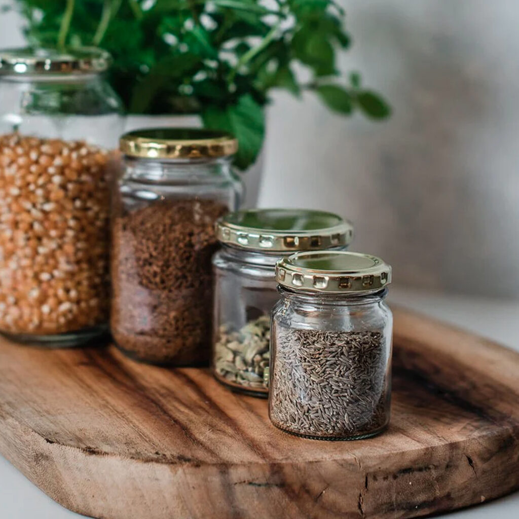 GLASS SPREAD JAR 125ml GOLD LID - Hasmart