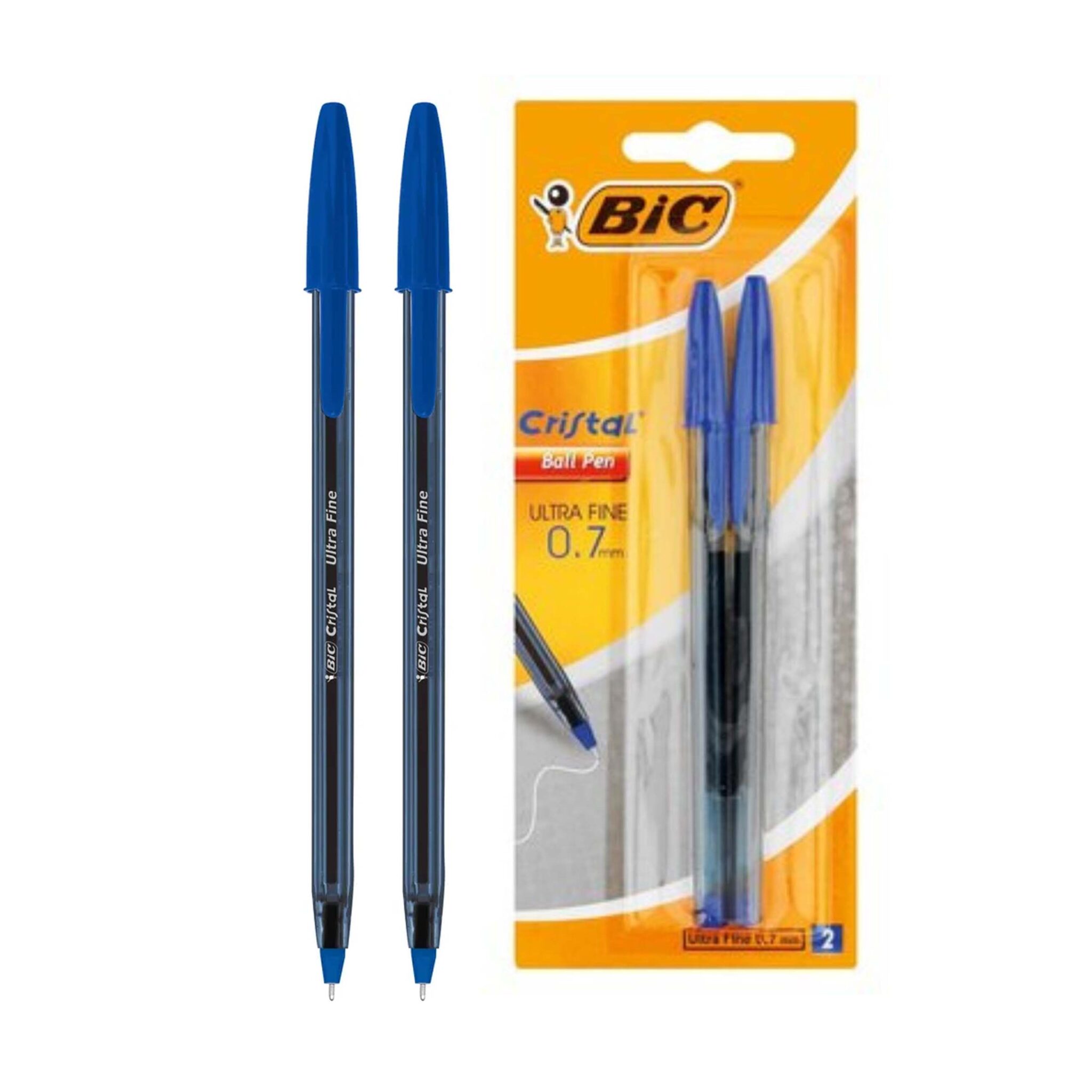 BIC CRYSTAL ULTRA FINE BLUE 2'S - Hasmart