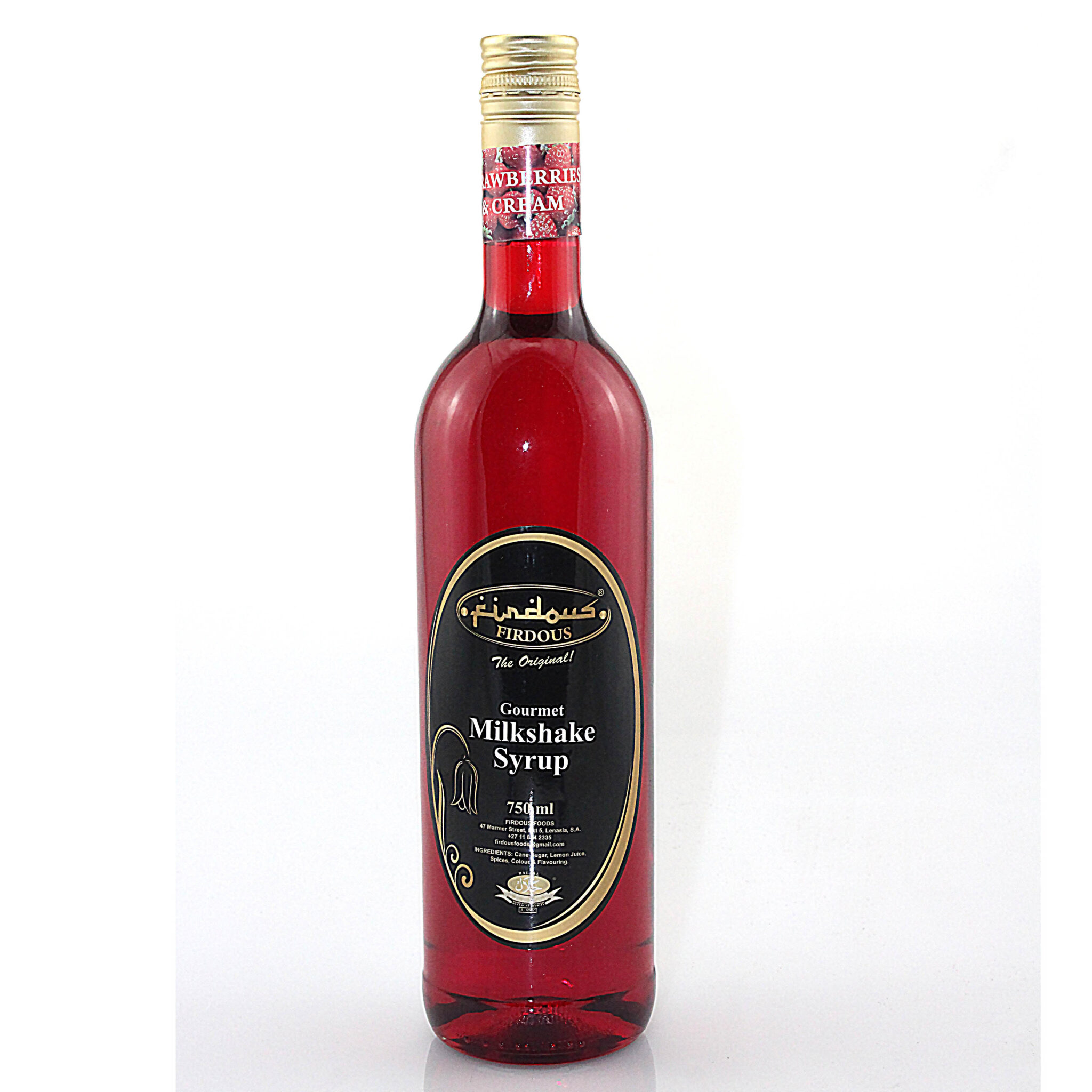 FIRDOUS MILKSHAKE SYRUP 750ml STRAWBERRIES AND CREAM - Hasmart