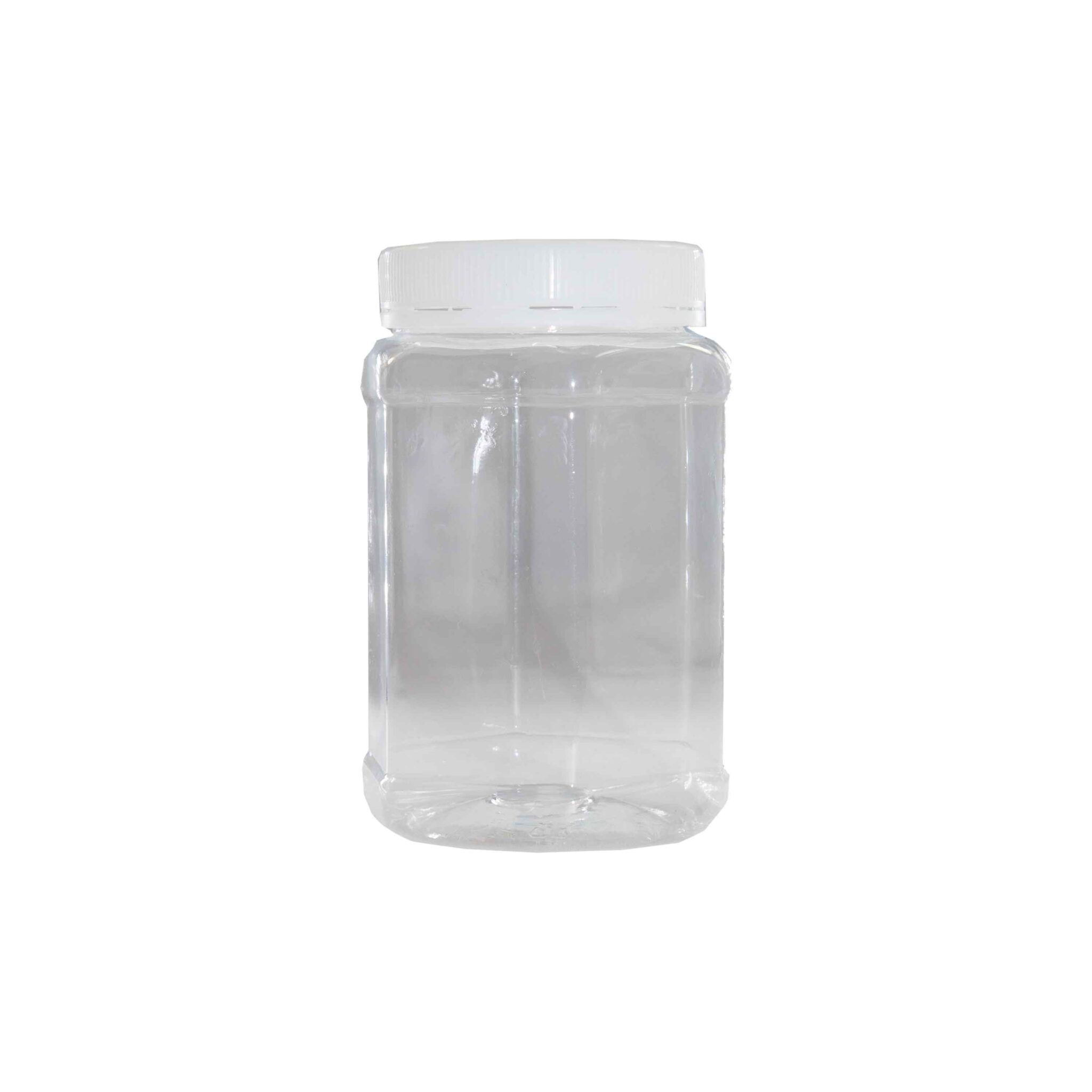 CLEAR PLASTIC HEXAGON JAR 750ml (1x3) - Hasmart