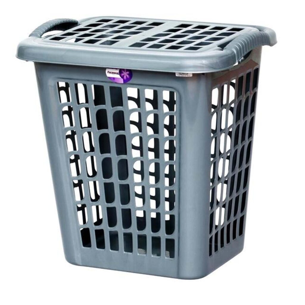 FORMOSA PLASTIC DEBBIE LAUNDRY BASKET GREY 75lt - Hasmart