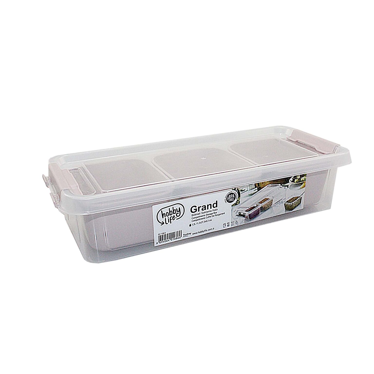 HOBBY LIFE GRAND ORGANISER BOX 3 COMPARTMENTS FLAT - Hasmart