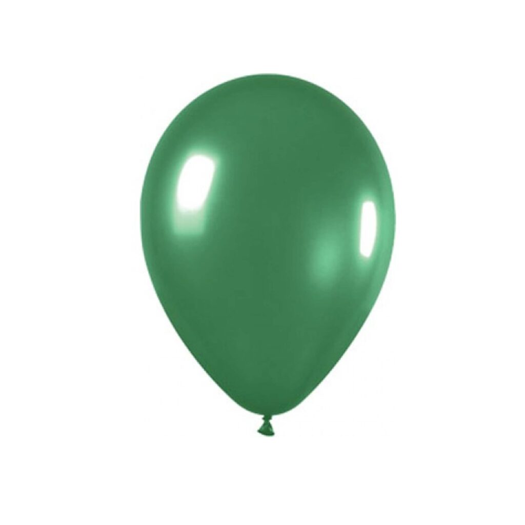 PACK (100) BALLOONS GREEN 12" HELIUM/AIR (TBD) - Hasmart
