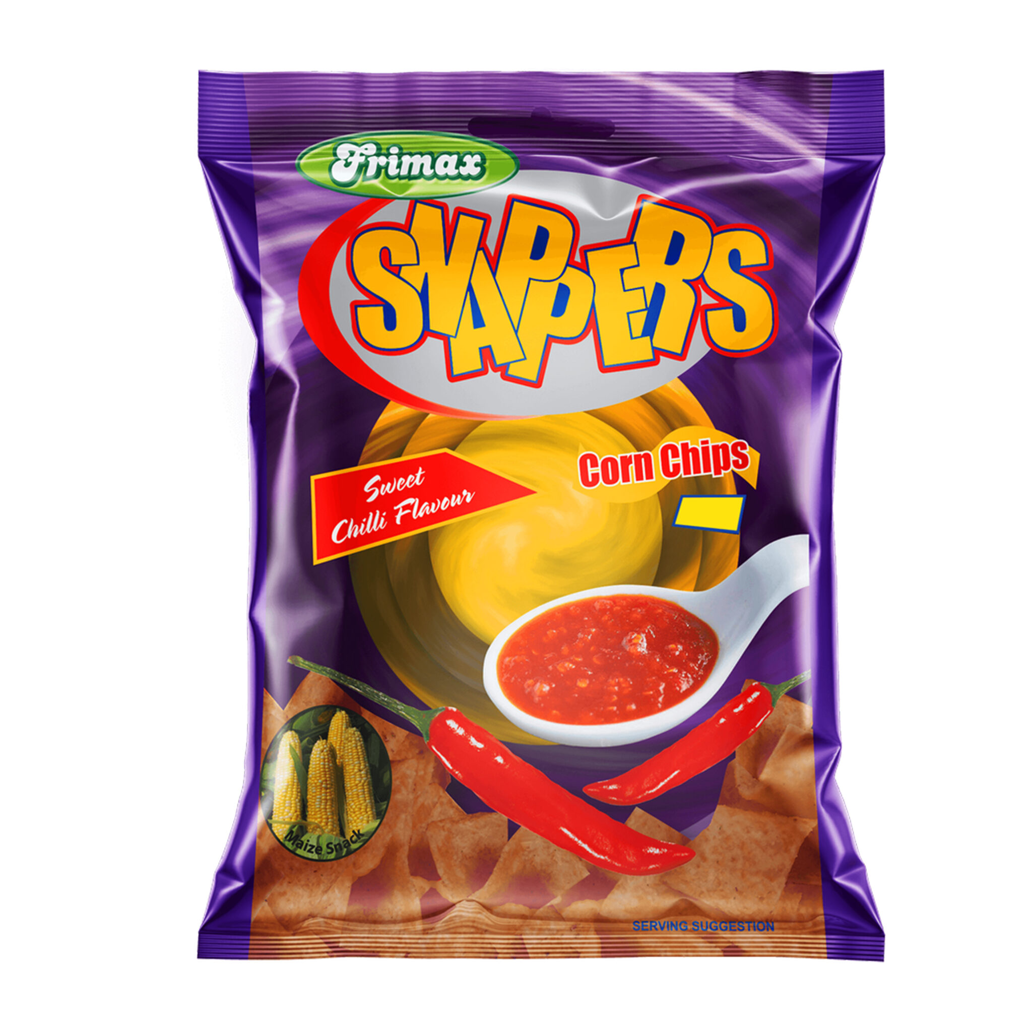 FRIMAX SNAPPERS SWEET CHILLI FLAVOURED CORN CHIPS 150g - Hasmart