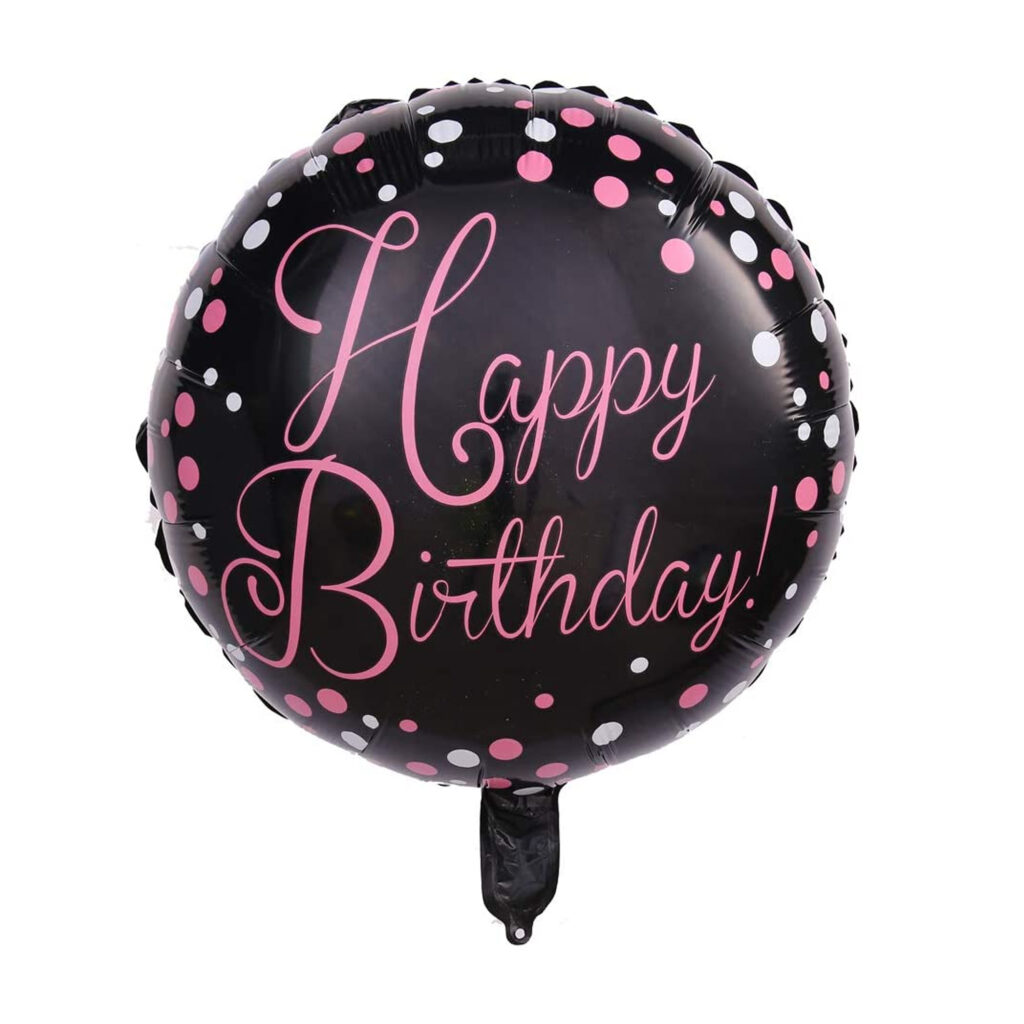 FOIL BALLOON 18 INCH "HAPPY BIRTHDAY BLACK" HELIUM/AIR (TBD) - Hasmart